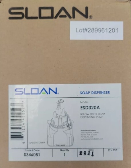 Sloan #0346081/Model ESD320A Below Deck Soap Dispensing Pump BRAND NEW ...
