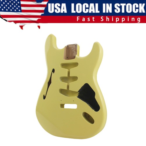 Alder Thinline Stratocaster Semi-Hollow Electric Guitar Body Yellow F ...