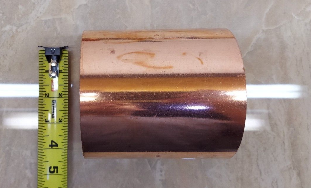 4 In. Coupling Copper Pipe Fitting Dimpled Stop WROT CxC NIBCO 600DS ...