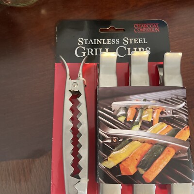 Charcoal Companion Stainless Steel Grill Clips Set of 3 CC5134 | eBay