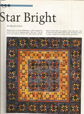 B0243 STAR BRIGHT QUILT PATTERN/INSTRUCTIONS | eBay