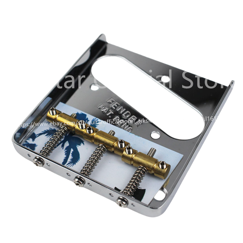 Vintage Telecaster 3 Copper Saddle Tele Bridge Chrome for Fender ...