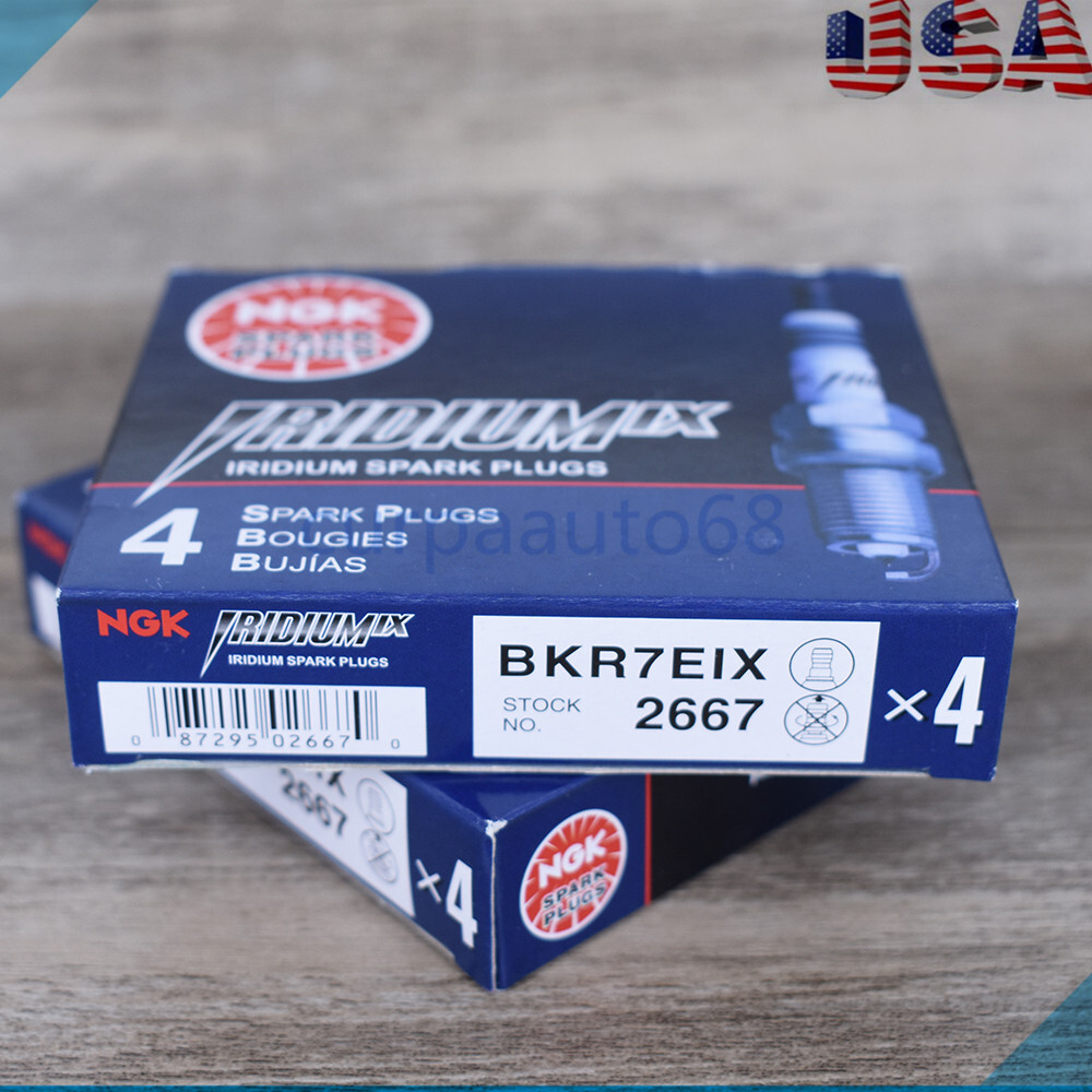 NGK 2667 Iridium IX Spark Plugs BKR7EIX | Set of 4 | 12 V | Gasoline ...