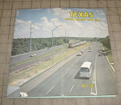 1977-78 TEXAS OFFICIAL HIGHWAY Fold-Out ROAD MAP State Hwy ...