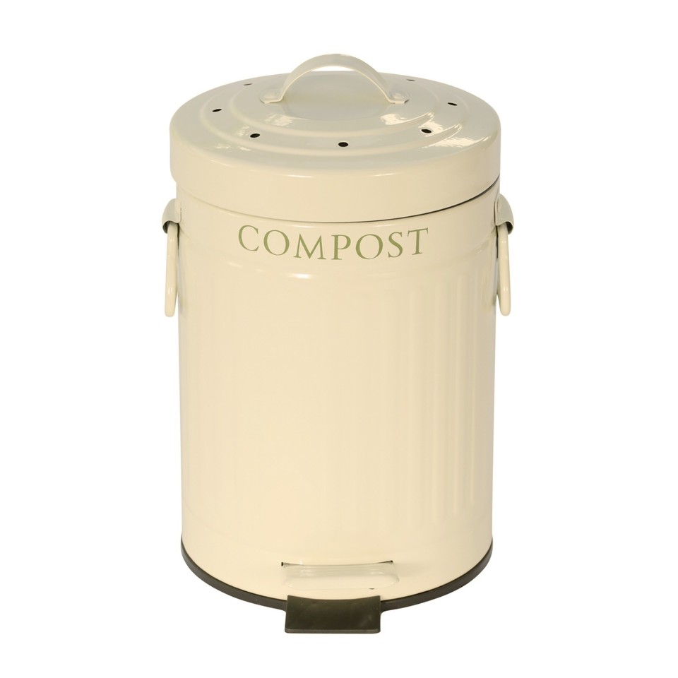 Cream Pedal Bin Compost Caddy - Kitchen Compost Bin | eBay UK