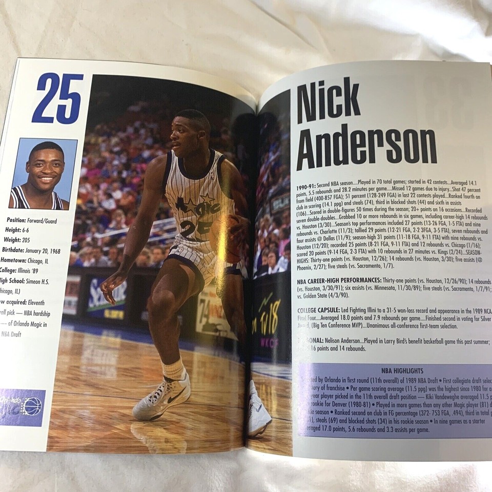 Orlando Magic Official Yearbook Terry Catledge Dennis Scott Greg Kite ...