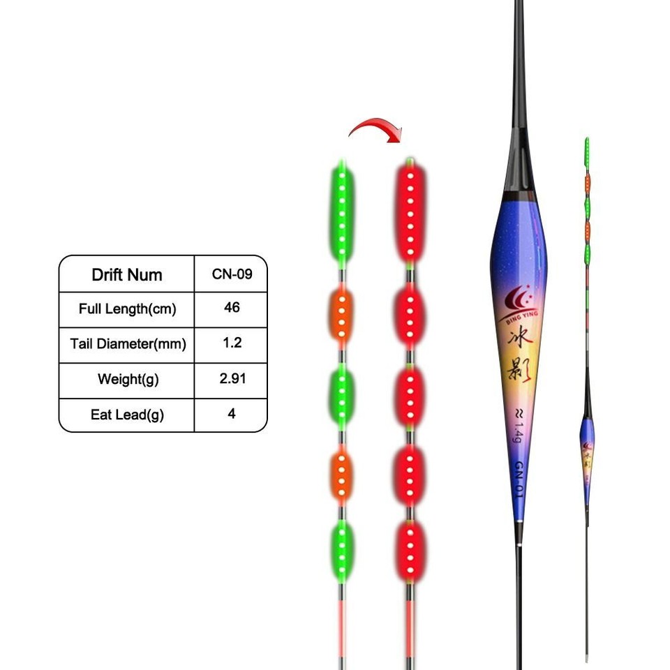 Slip Drift Tube Electronic Fishing Float Indicator Bobbers Day and ...