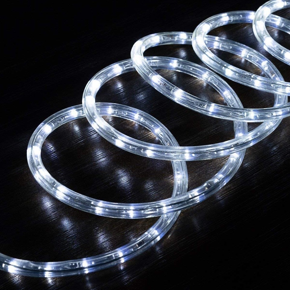 Cool White Thick LED Rope Light Accent Indoor Outdoor 10/20/25/50/100 ...