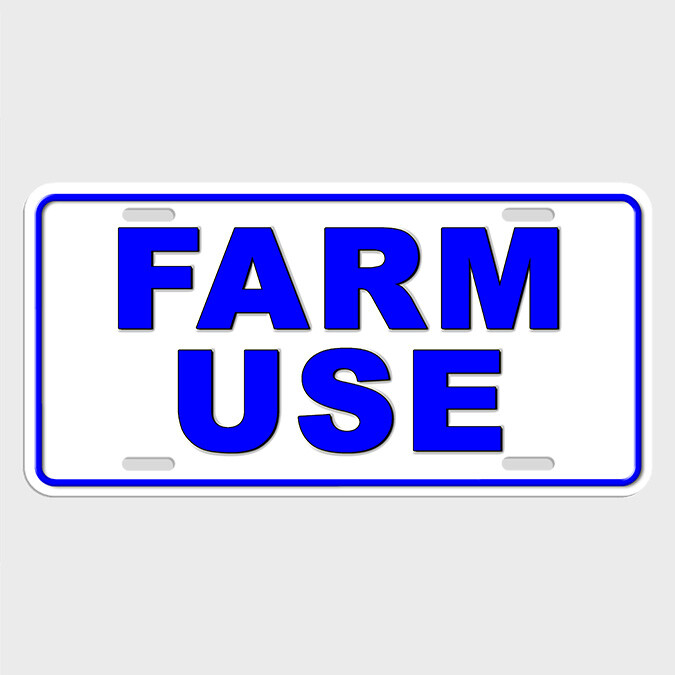 FARM USE Vehicle License Plate Tag METAL car automobile truck farm ...