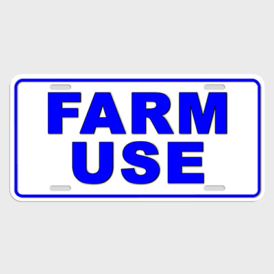 FARM USE Vehicle License Plate Tag METAL car automobile truck farm ...