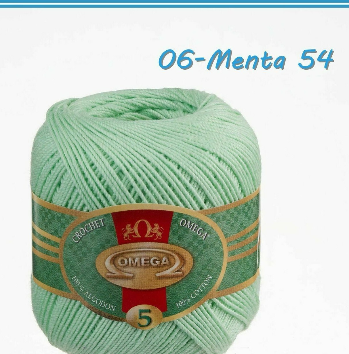 (NEW) OMEGA Crochet 100% Cotton Thread Yarn 164 YDS (50 GMS) #54 MENTA ...
