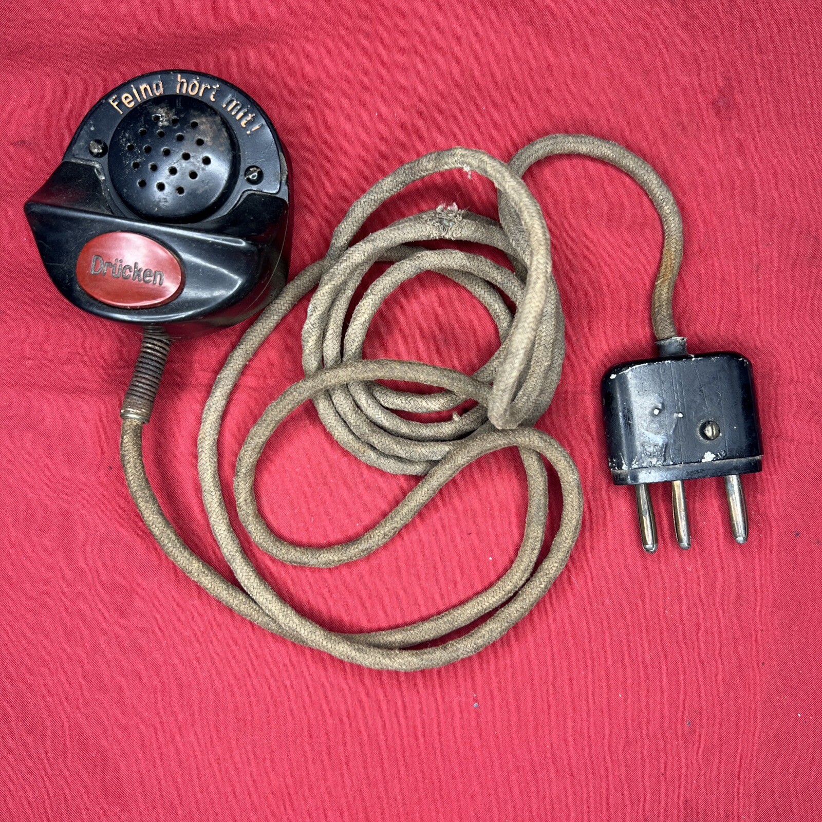 WWII WW2 German Microphone Mic Torn Fu Feind Hort Mit! Original ...