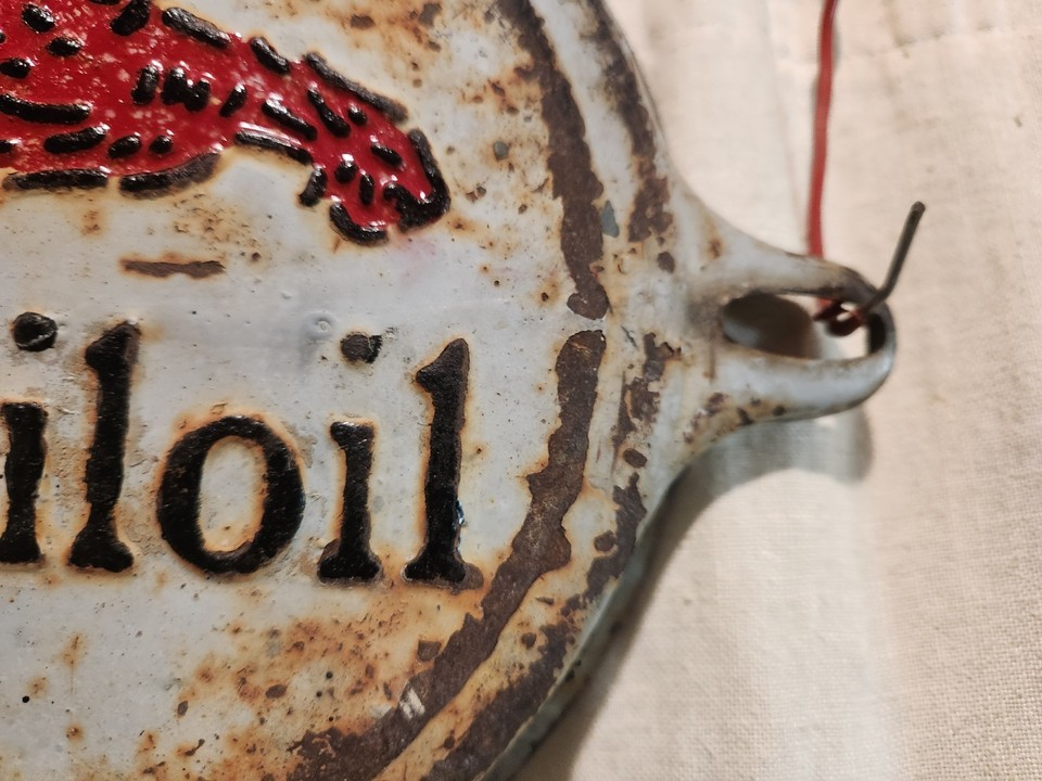VINTAGE ORIGINAL ANTIQUE GAS OIL GENERAL STORE SIGN GARGOYLE NICE ...