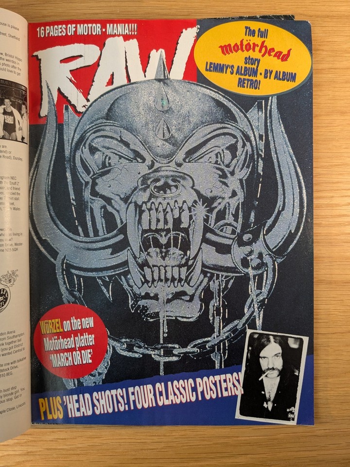 RAW UK Hard Rock / Metal Magazine Aug 1992 Motley Crue Motorhead Tool ...
