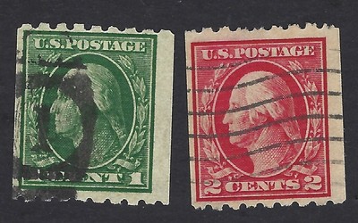 U.S. Stamps, Scott # 410-411 , Washington, Used Coils, Horizontal Perfs ...