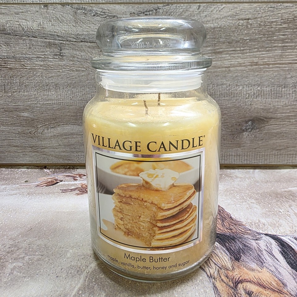 Village Candle Large Jar Maple Butter Premium Luxury Twin Wick USA Rare ...