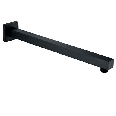 400 mm Wall Mounted Straight Shower Arm Pipe Brass Bath Part Matt Black ...