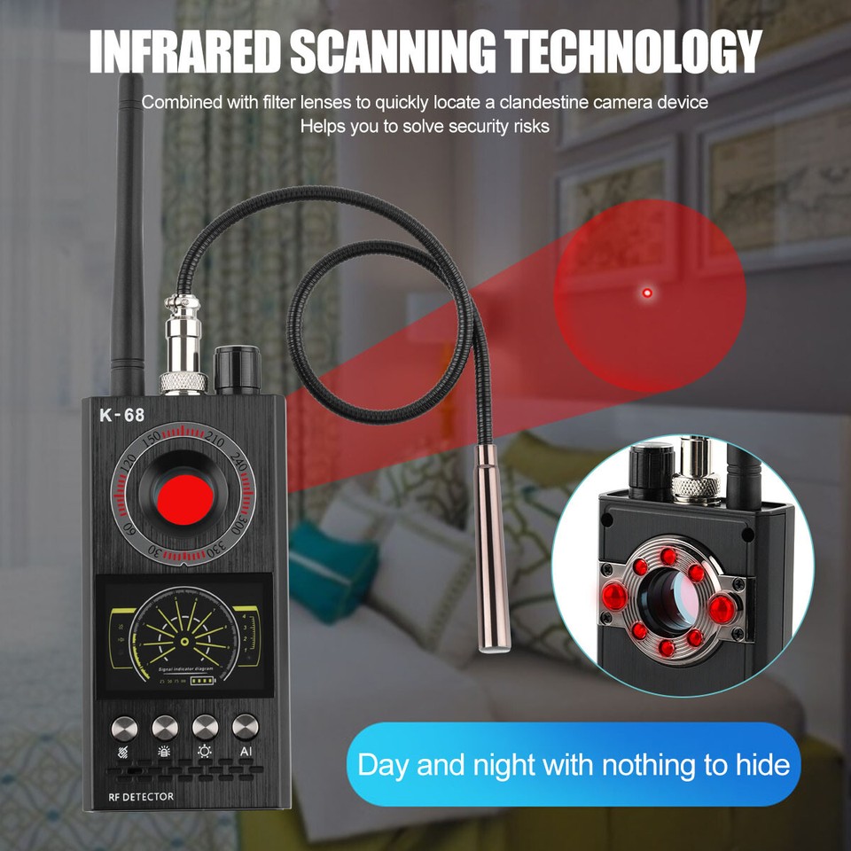 2023 K68 Anti-Spy Scanner Detector RF Camera GSM Audio Bug Finder ...