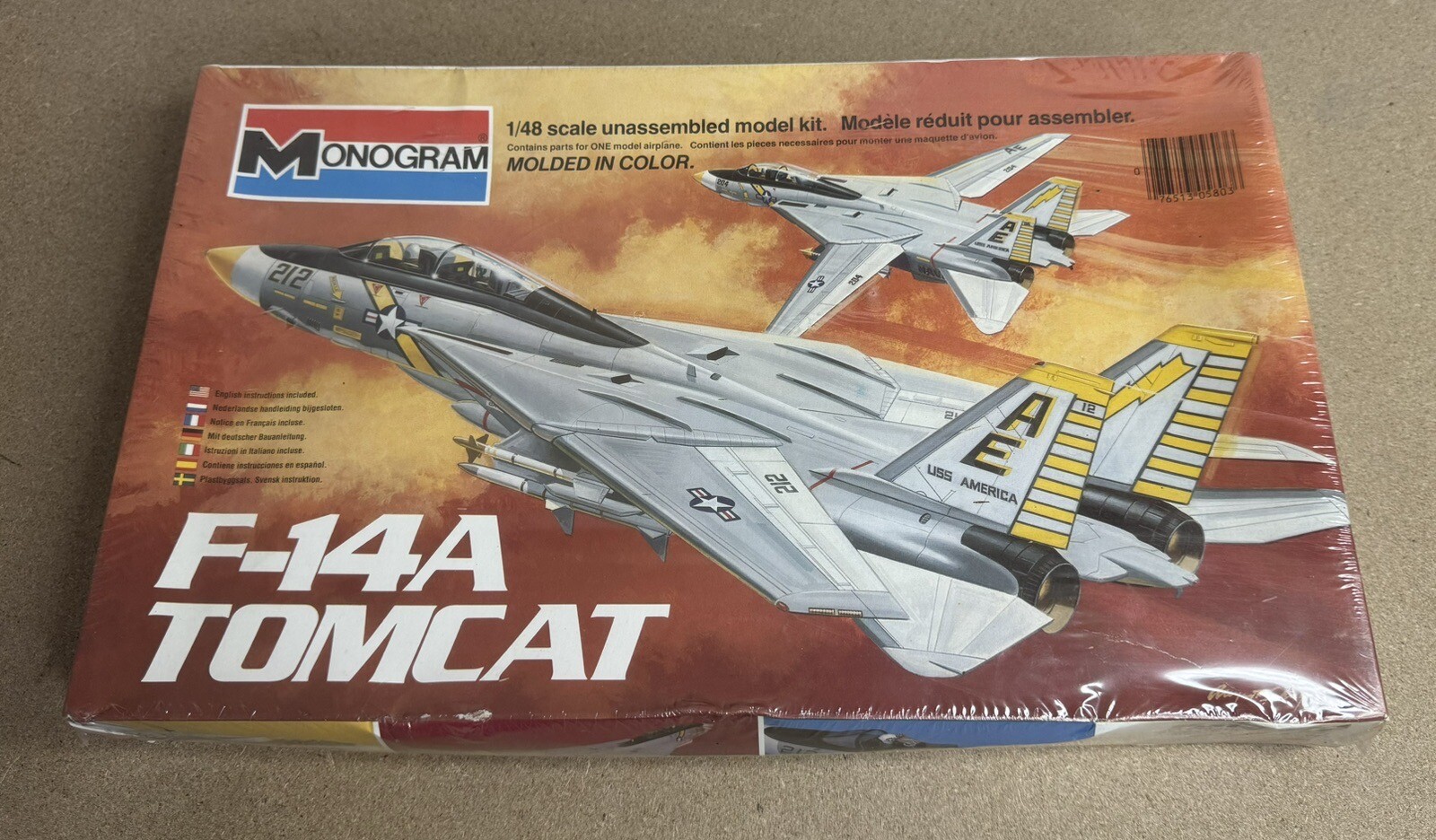 Monogram F-14A Tomcat 1:48 Scale Model Kit #5803 FACTORY SEALED Skill Level 2 | eBay