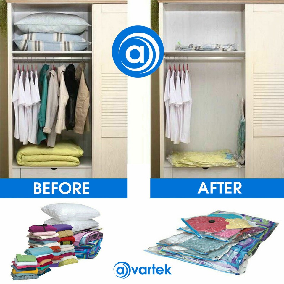 6 x STRONG VACUUM STORAGE SPACE SAVING BAGS VAC BAG SPACE SAVER VACCUM ...