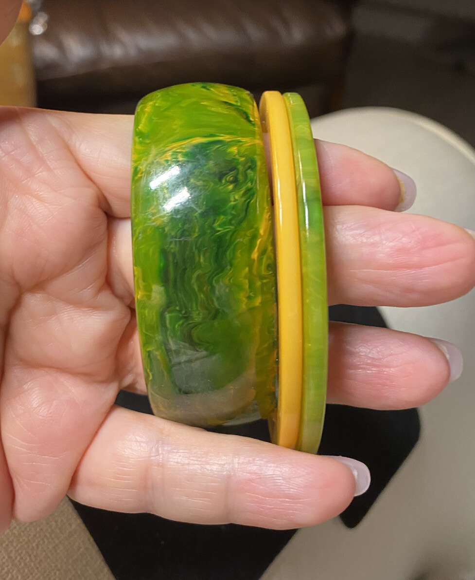 3 Authentic Vintage Bakelite Bangles Stack Retro Tren… - Gem