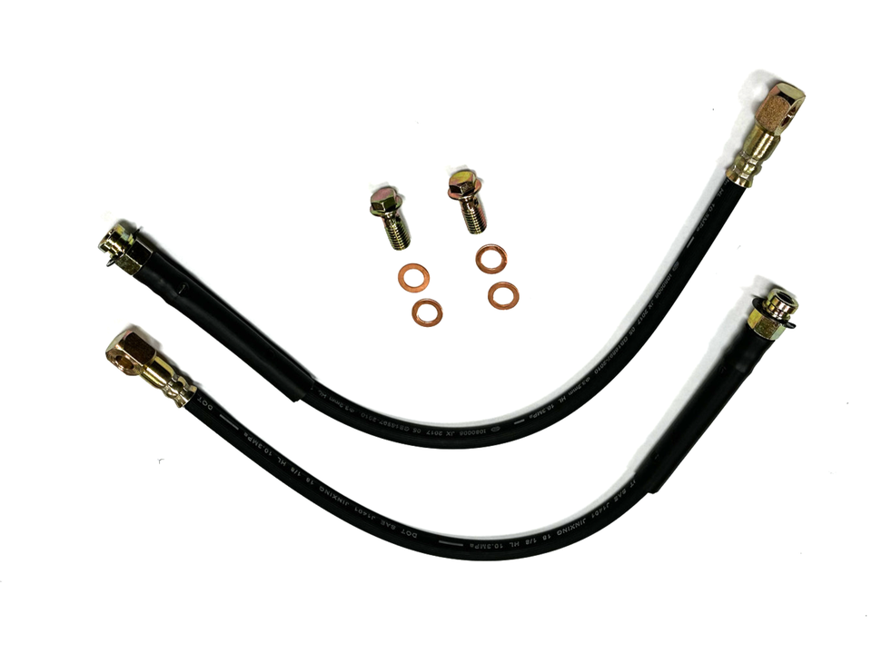 18" Disc Brake Conversion 10mm Rubber Brake Line Hose Set Banjo Clips ...