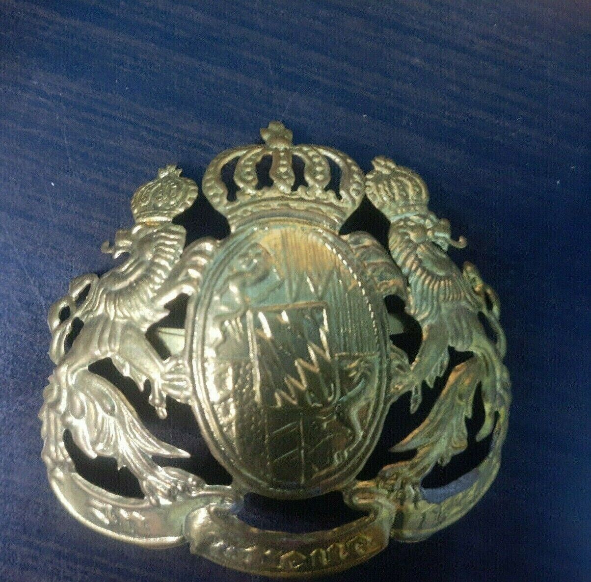 Antique Prussian Helmet WW1 German Pickelhaube Brass Field Badge Wappen ...