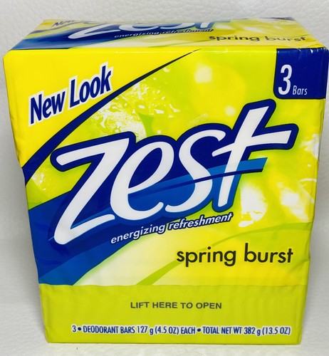 Zest Energizing Effects Bar Soap Spring Burst Pack 3 Bars 4.5 Oz Each ...