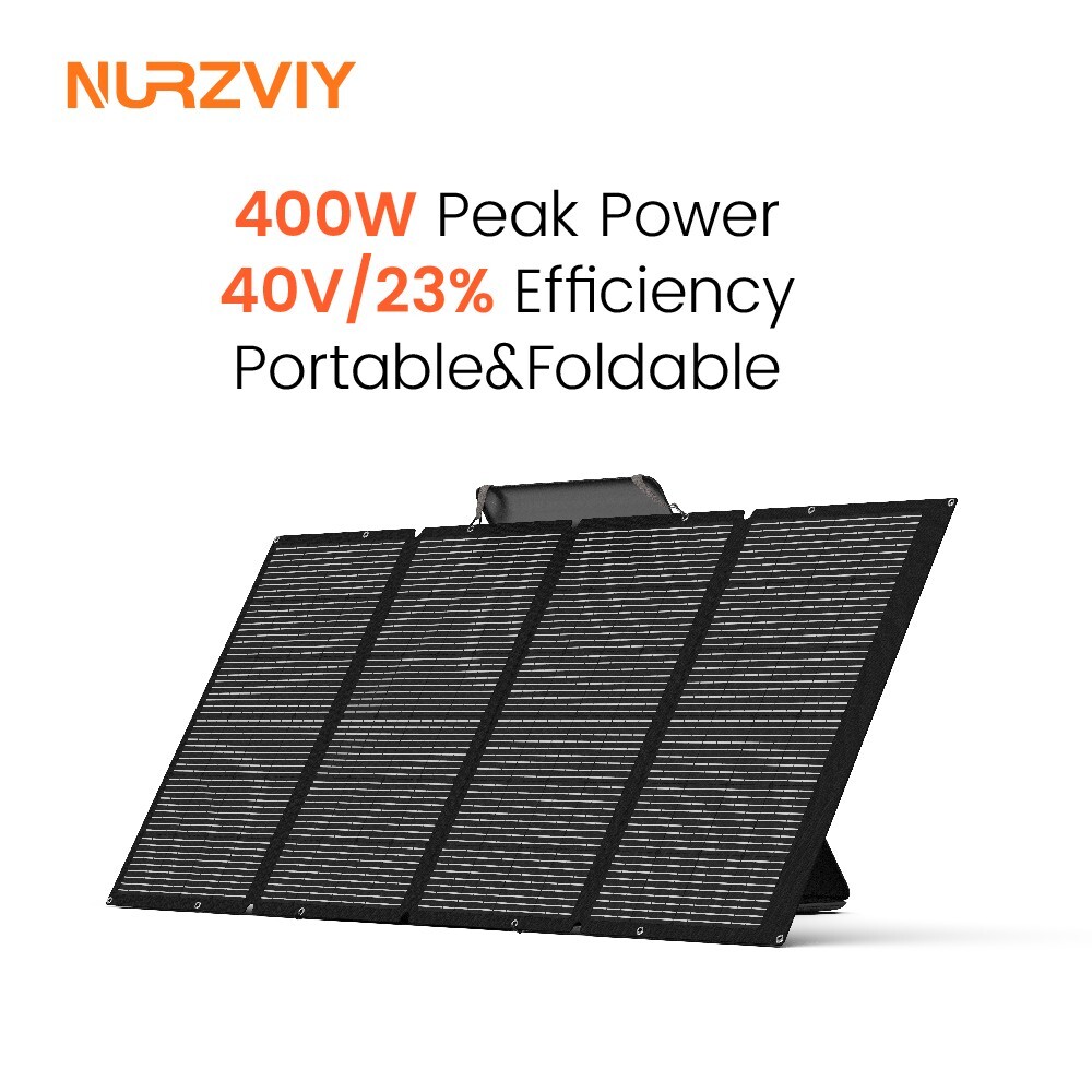 NURZVIY 400W Portable Solar Panel Foldable Solar Modules for Outdoor ...