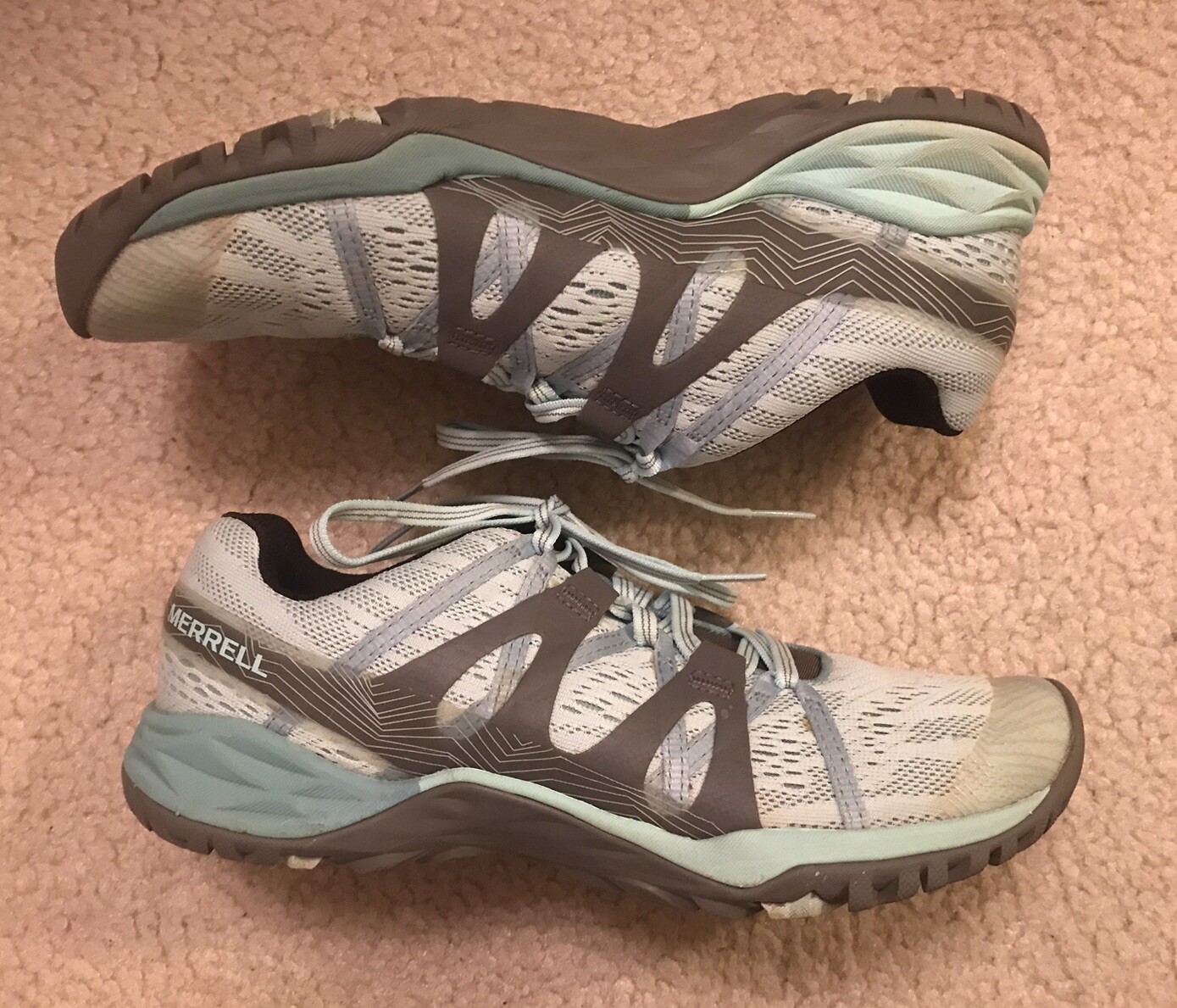 Women’s Merrell Select Grip Bleached Aqua Performance Shoes Barely Worn ...