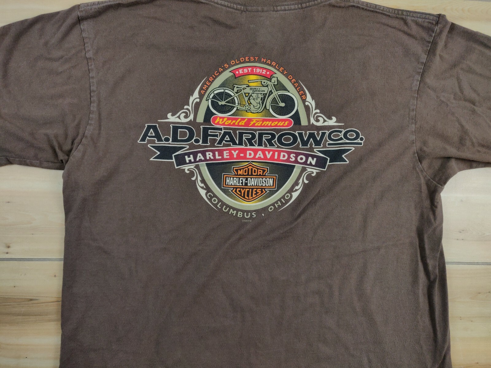 RARE HARLEY DAVIDSON AD FARROW COLUMBUS OHIO T-SHIRT … - Gem