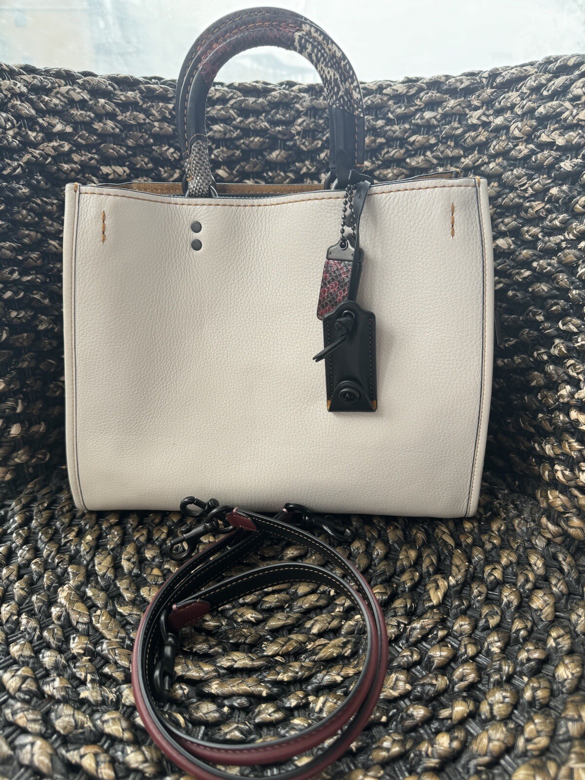 COACH 1941 Rogue 30 Snake Trim Exotic Color Block - Gem