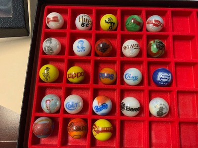 VINTAGE ADVERTISING MARBLE LOT X 23 PEPSI COLT WINCHESTER HIRES MR ...