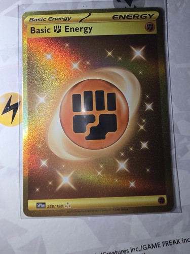 Pokemon TCG Basic Fighting Energy 258/198 Scarlet & Violet - Gold ...