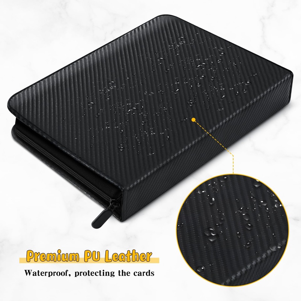 Jumbo Card Binder for PKM– PU Leather Ringless Card Collection Binder ...
