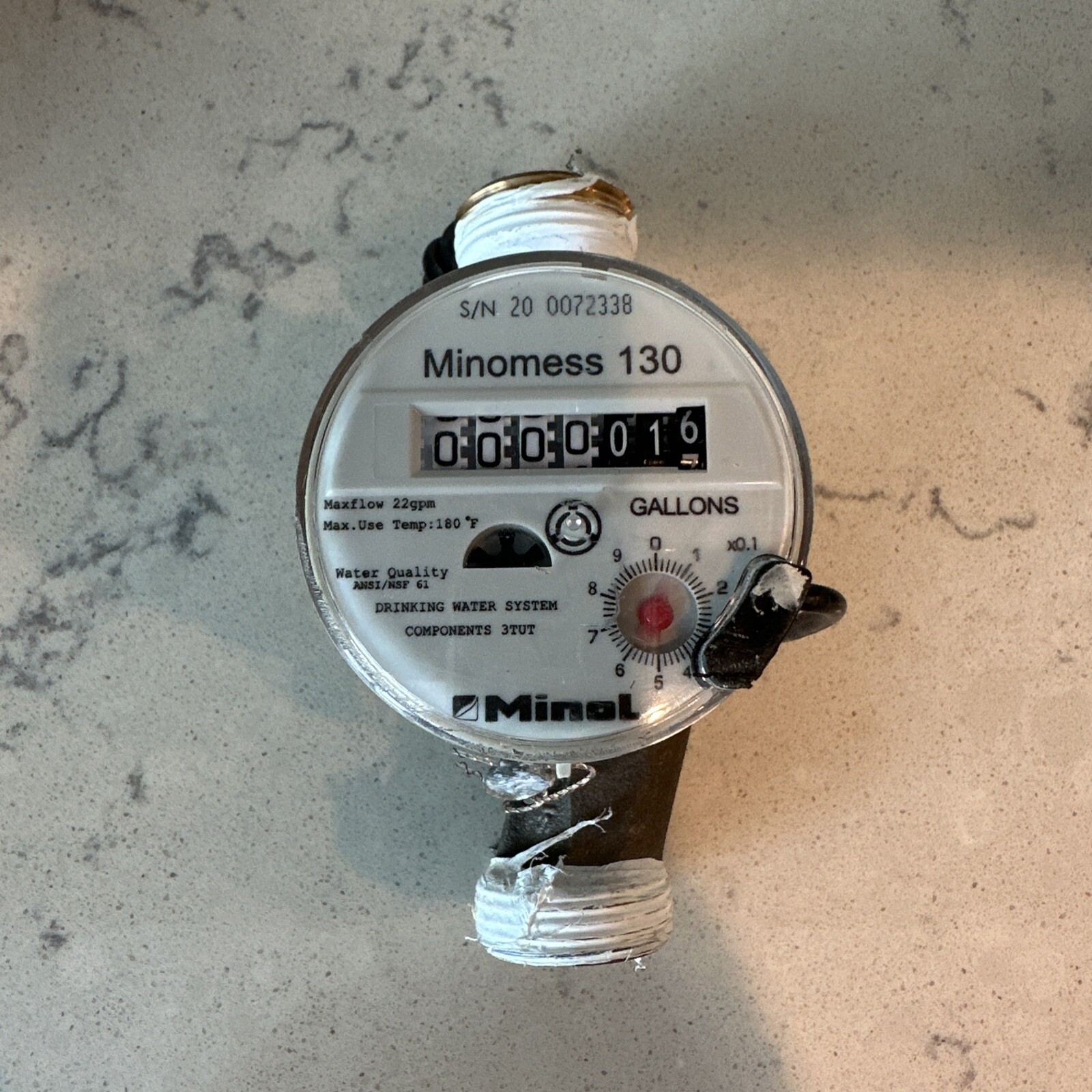 T-MINOL-130-NL Minomess 130 Onset 3/4" LF Brass Water Flow Meter Sensor ...