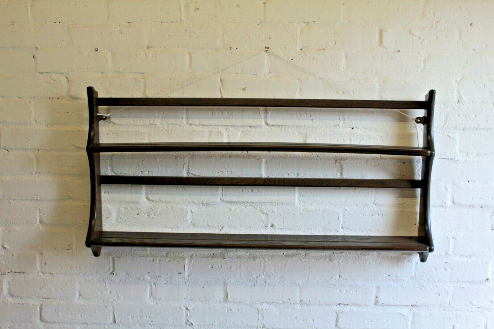 Pair of Mid Century Dark Elm Ercol Wall Shelves Shelving (Can Deliver ...