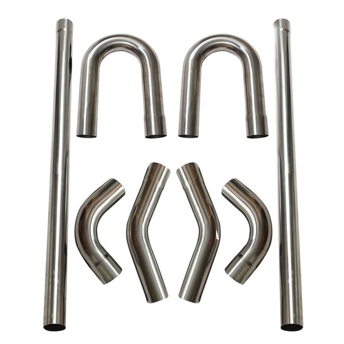 3" OD Stainless Steel Exhaust Pipe Mandrel Straight Bend Kit Universal ...