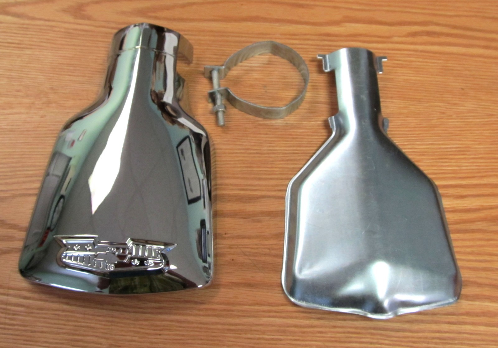 1955 1956 CHEVY CHROME EXHAUST EXTENSION with EMBLEM | eBay