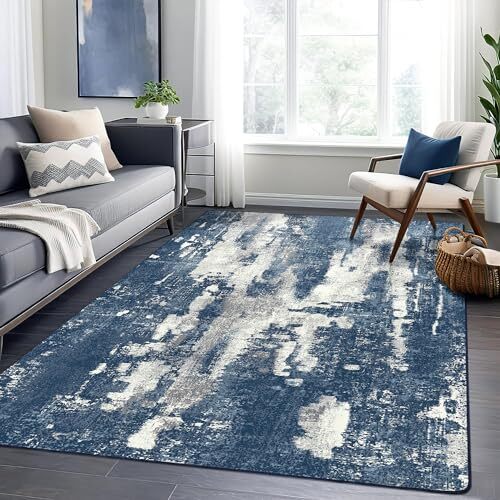 Area Rugs 3x5 for Living Room Bedroom Machine Washable Modern Abstract ...
