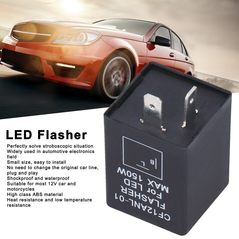 Flasher Relay For Led Turn Signal Car Led Flasher 2Pcs 2-Pin Electronic ...