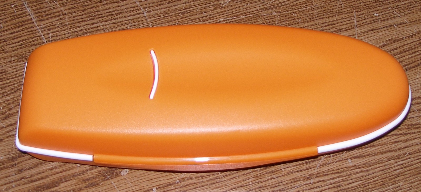 Orange & White Tupperware Boat Shaped Organizer Great Used 9" Versa Box ...