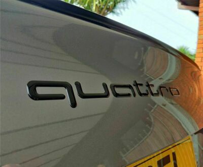 Audi QUATTRO sticker 28cm - AUDI 3D BLACK quattro sticker in... | eBay