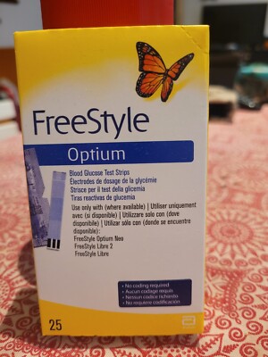 Abbott FreeStyle Optium Strisce Reattive per Misurare la Glicemia - 25 ...