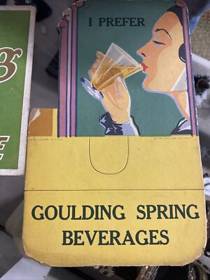 Cardboard Goulding Springs Signs Whitman Mass Pale Dry Ginger Ale | eBay