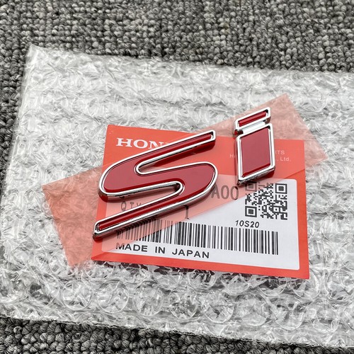 GENUINE OEM Silver+Red Si Emblem For Honda civic 2Dr 4Dr Trunk Rear JDM ...