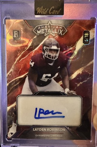 Layden Robinson 2023 Wild Card American Metallix RC Glass Auto 5/18 💥🔥💎 ...