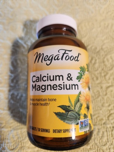 New MegaFood Calcium Magnesium Supplement Dairy Gluten Free 90 Tablets ...