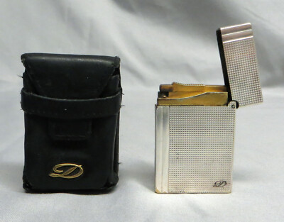 Rare Vintage ST Dupont Gatsby Dou-toned Silver Plated Diamond Flame ...