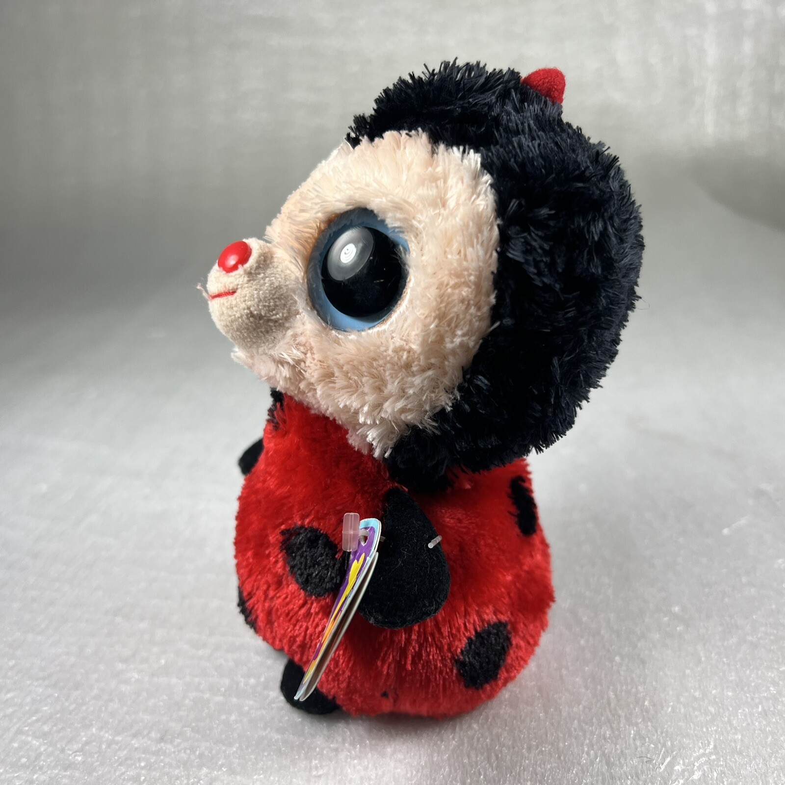 Ty BUGSY -Red/Black Ladybug 6" Beanie Boo! *Retired 1st Version* RARE ...